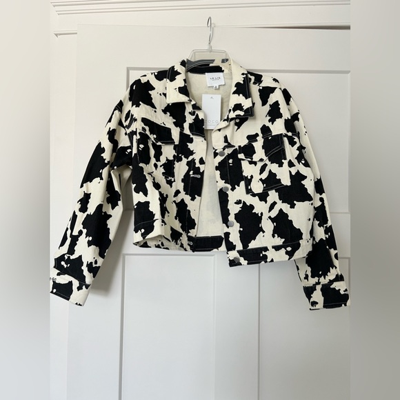 Jackets & Coats | Cow Print Denim Jacket | Poshmark